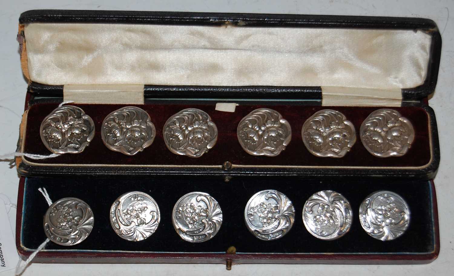 Lot 123 - A cased set of six Birmingham silver Art