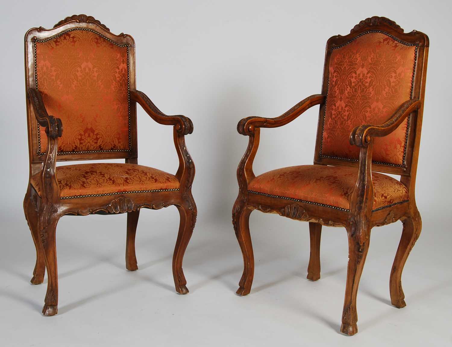 Lot 62 - A pair of French stained beech upright