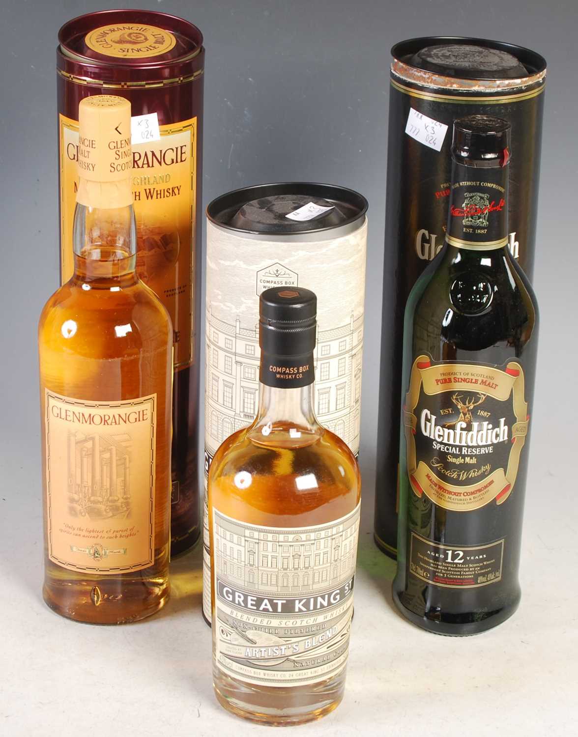 Lot 347 - Three bottles of boxed whisky to include