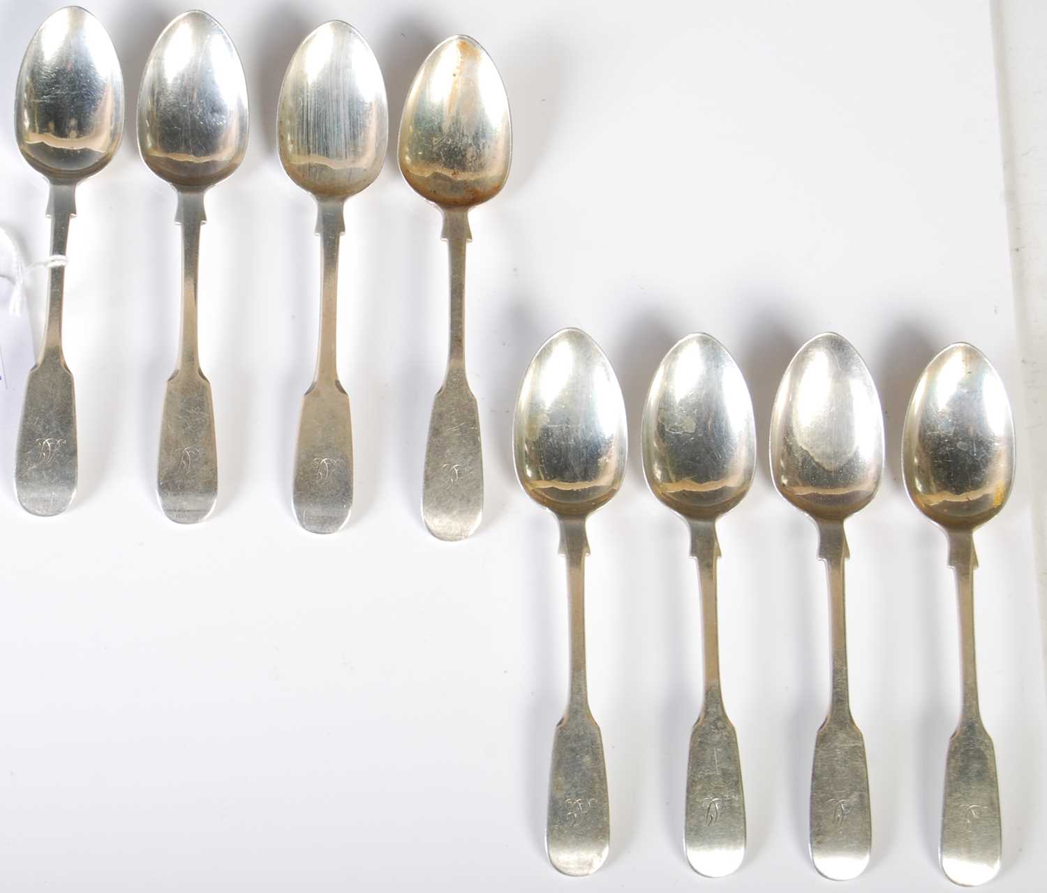 Lot 167 - A set of eight Edinburgh silver teaspoons,