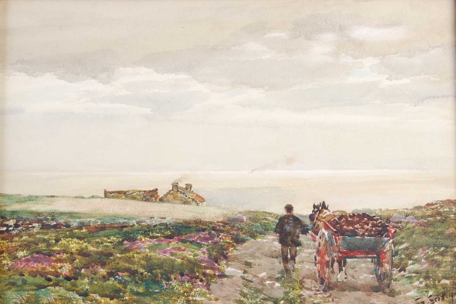 Lot 242 - Tom Scott RSA (1854-1927) Returning home,