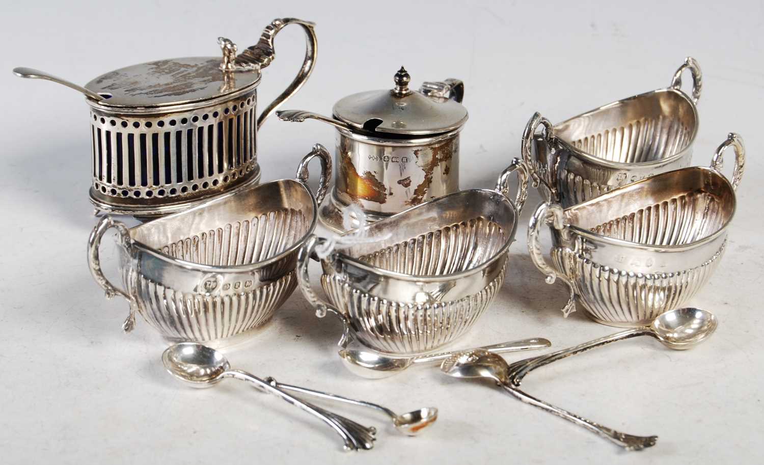 Lot 151 - A set of four Birmingham silver oval