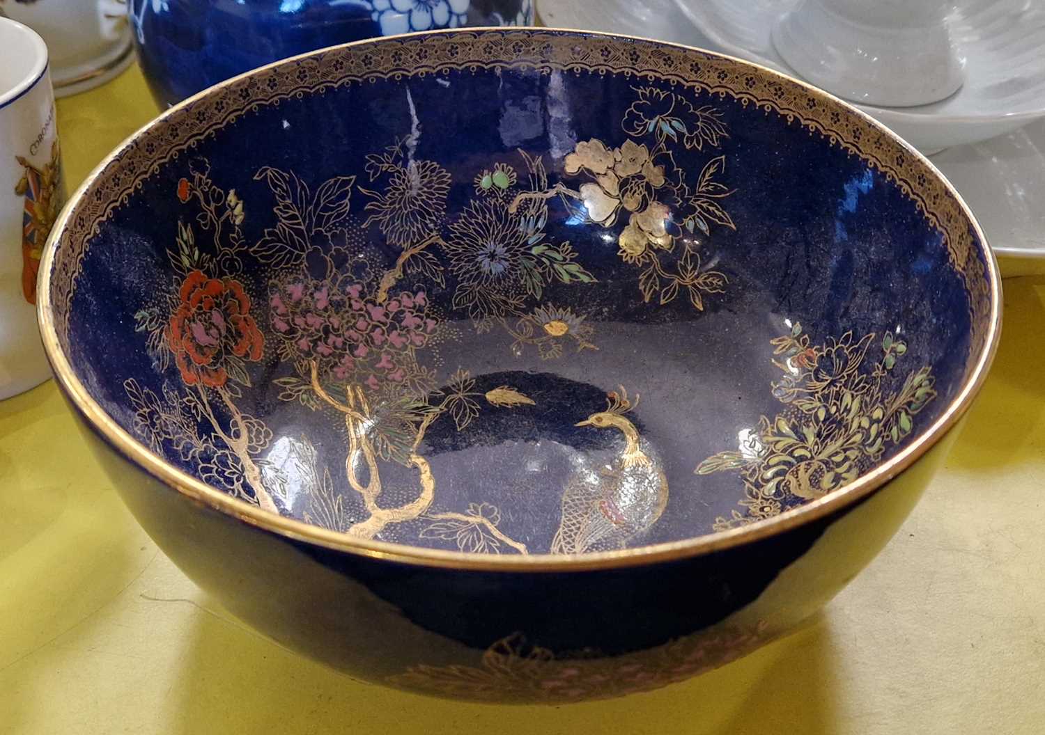 Lot 447 - A Wilton Ware blue ground chinoiserie