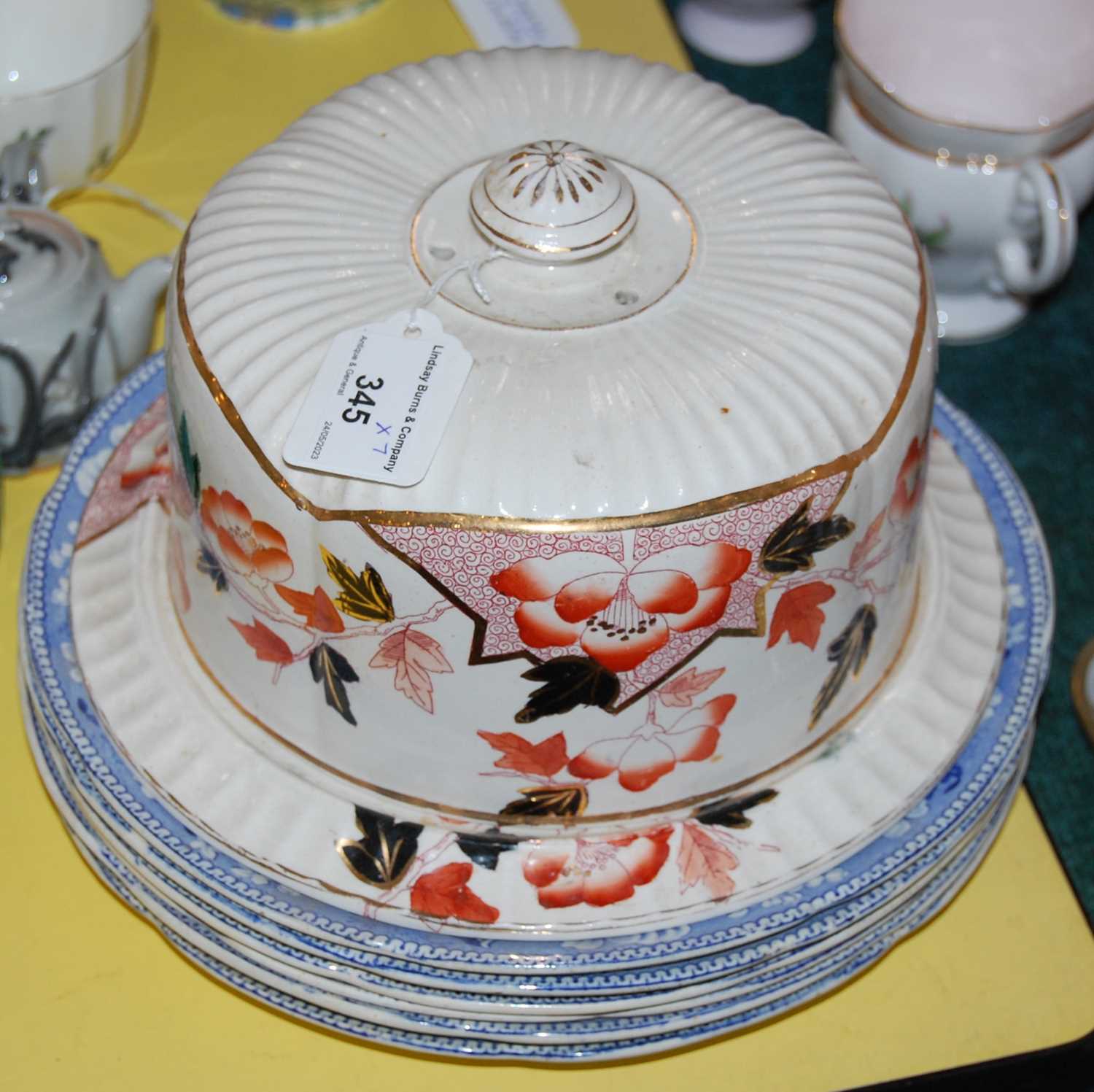 Lot 345 - A Victorian pottery cheese bell and cover,