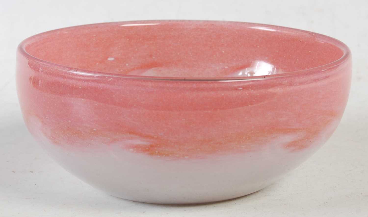 Lot 12 - A Vasart glass bowl mottled pink and opaque