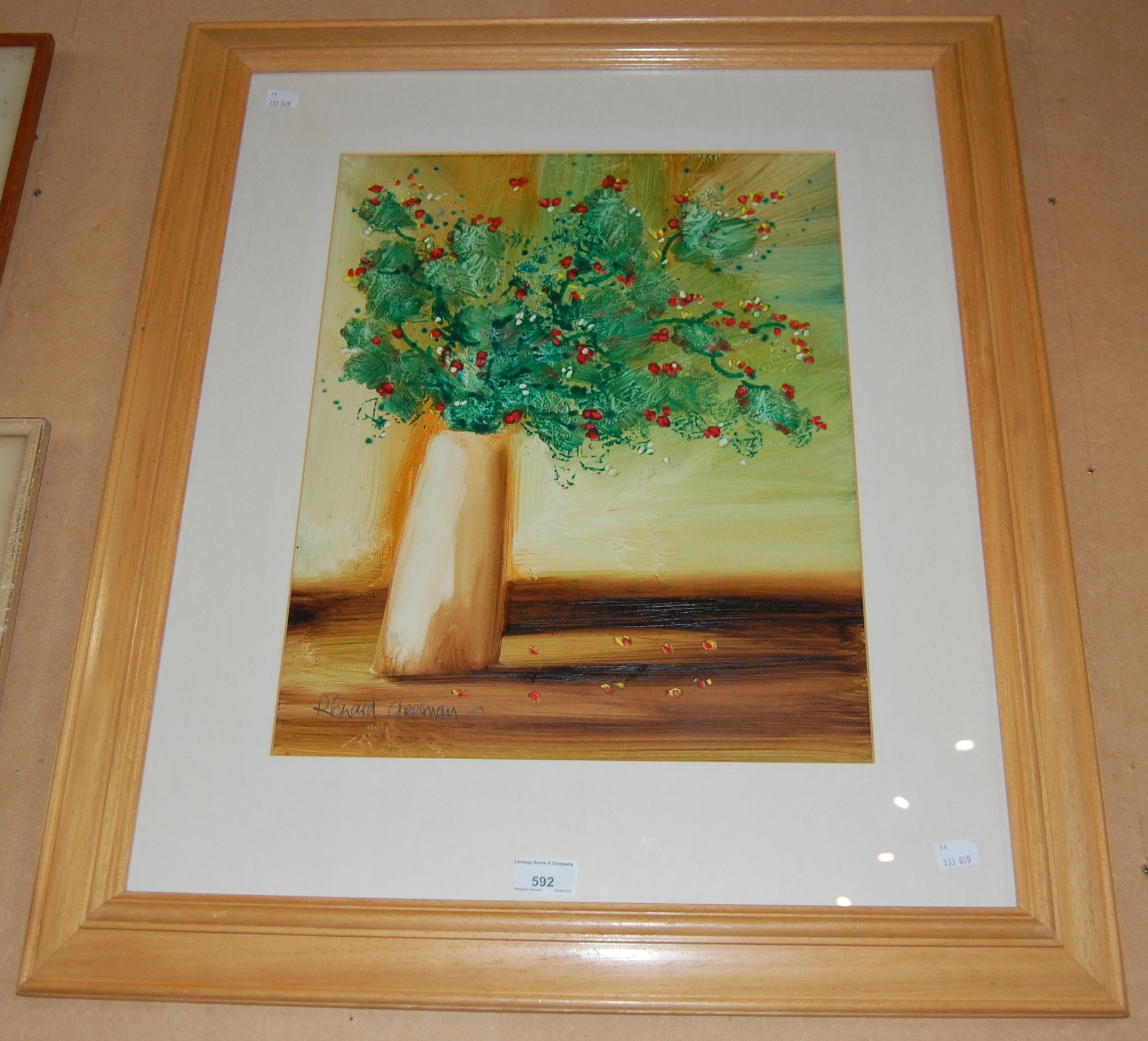 Lot 592 - Richard Akerman, Still Life, watercolour,