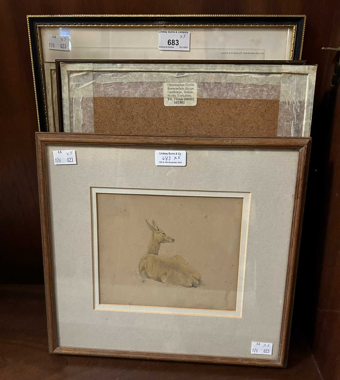 Lot 683 - William Strutt A Deer watercolour,