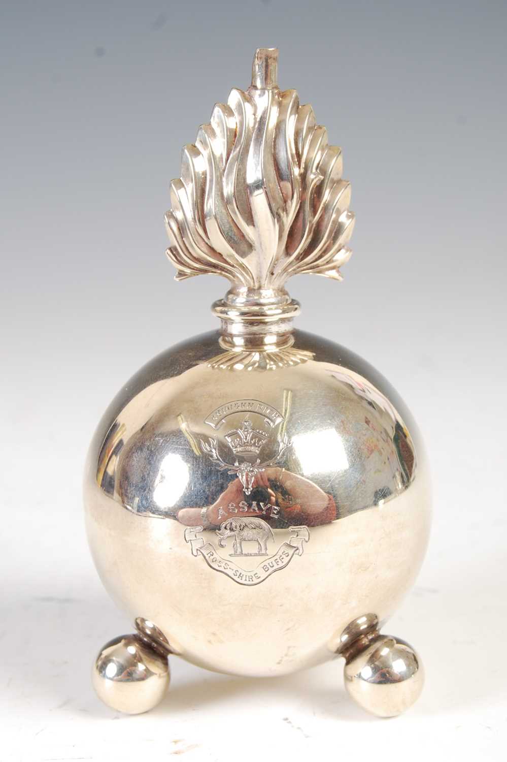 Lot 560 - The Ross-shire Buffs, a silver ‘grenade’