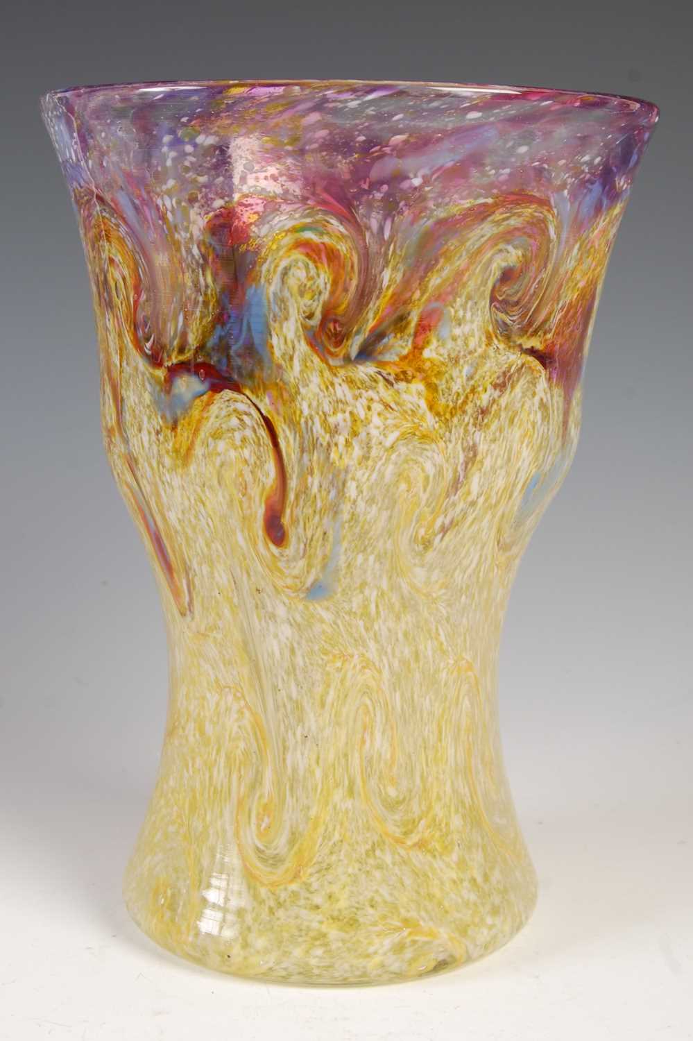 Lot 774 - A Monart vase, shape 'T E', mottled purple,