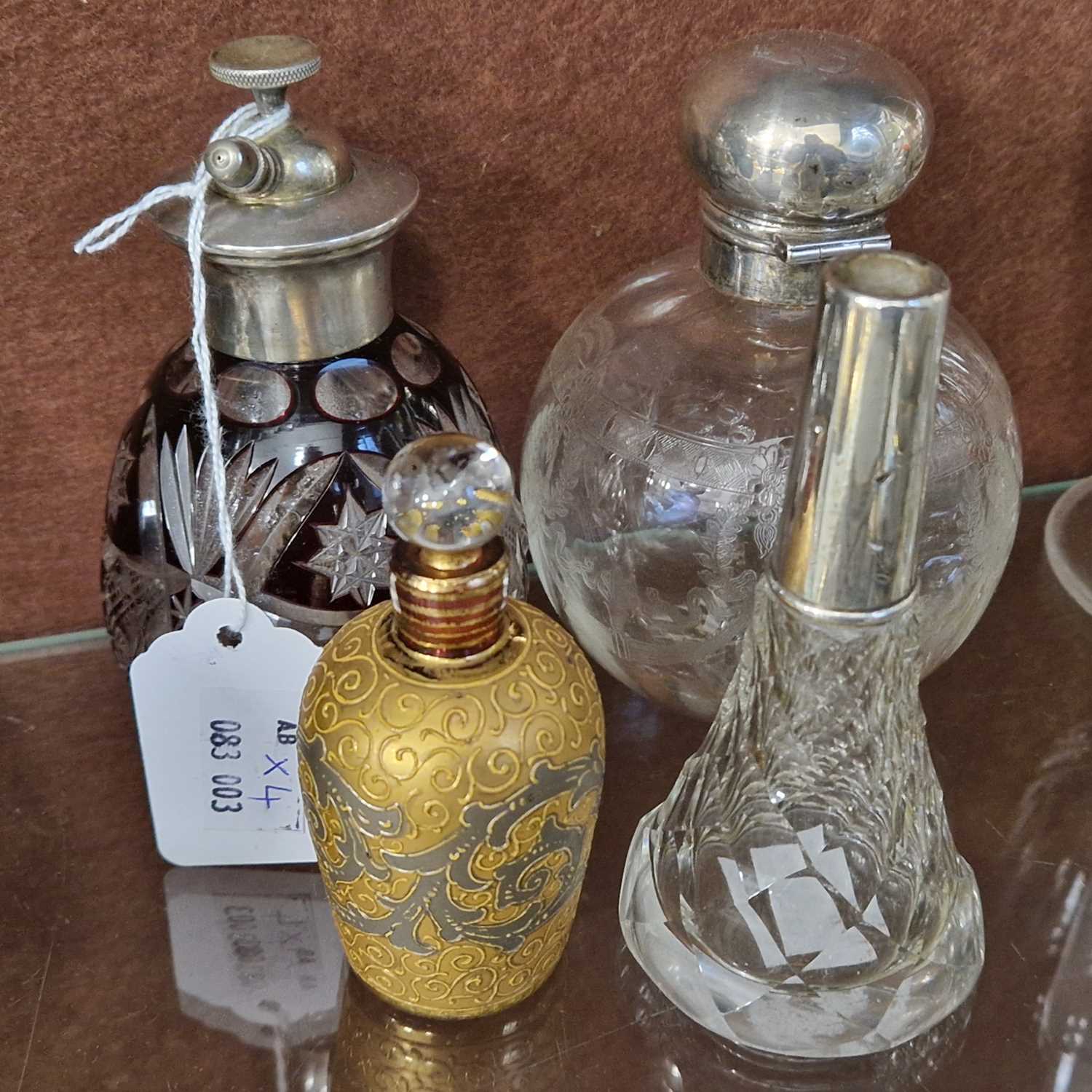 Lot 9 - A sterling silver mounted ruby flashed clear