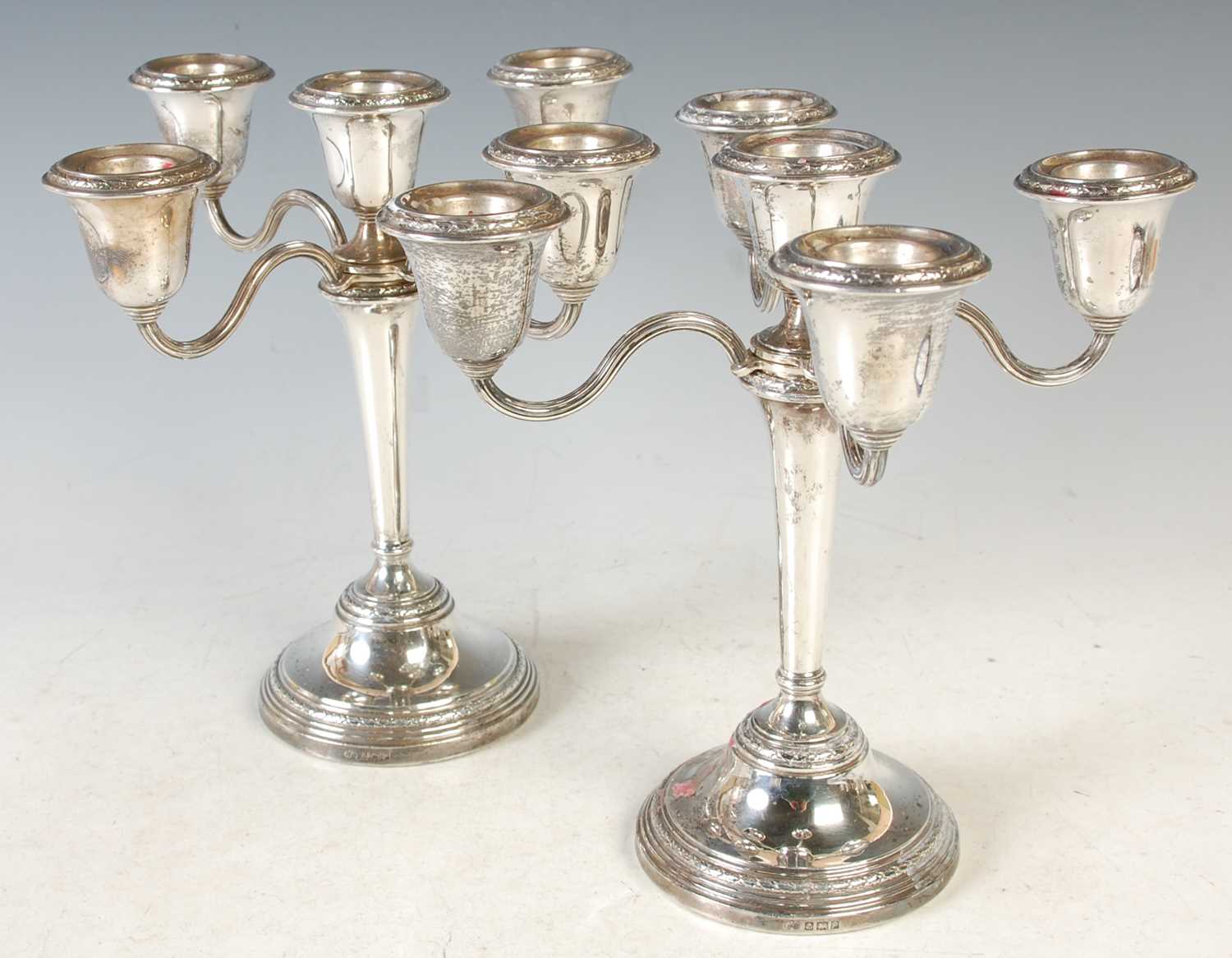 Lot 126 - A pair of Birmingham silver five-light