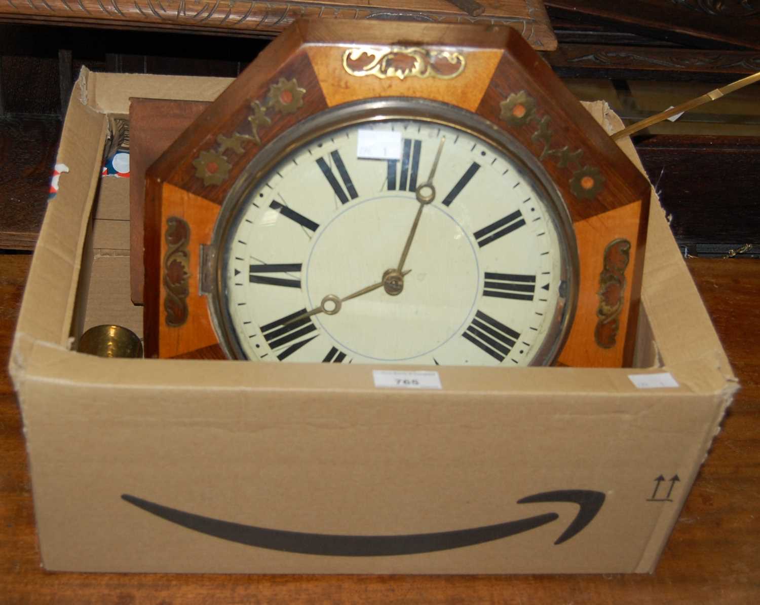 Lot 765 - A 19th century wall clock with Roman numeral