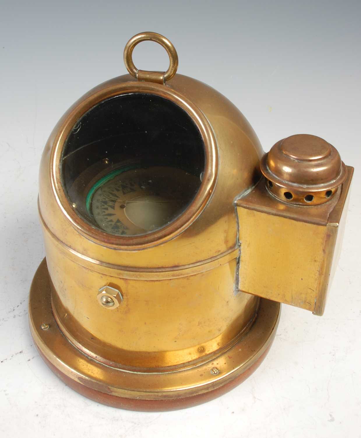 Lot 244 - An early 20th century Ships brass binnacle