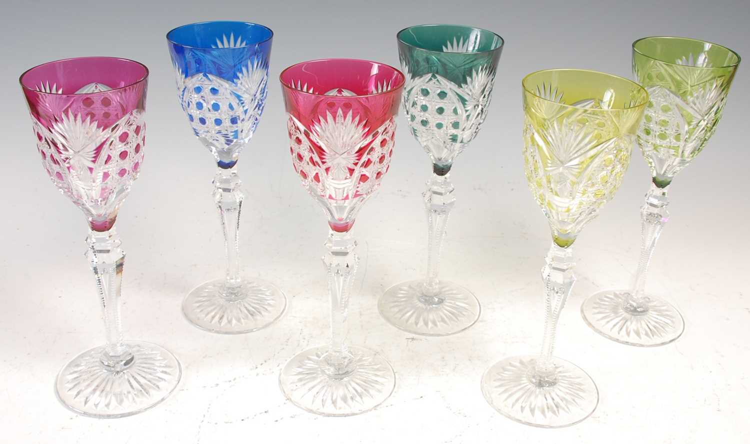 Lot 720 - A set of six Val St. Lambert clear and