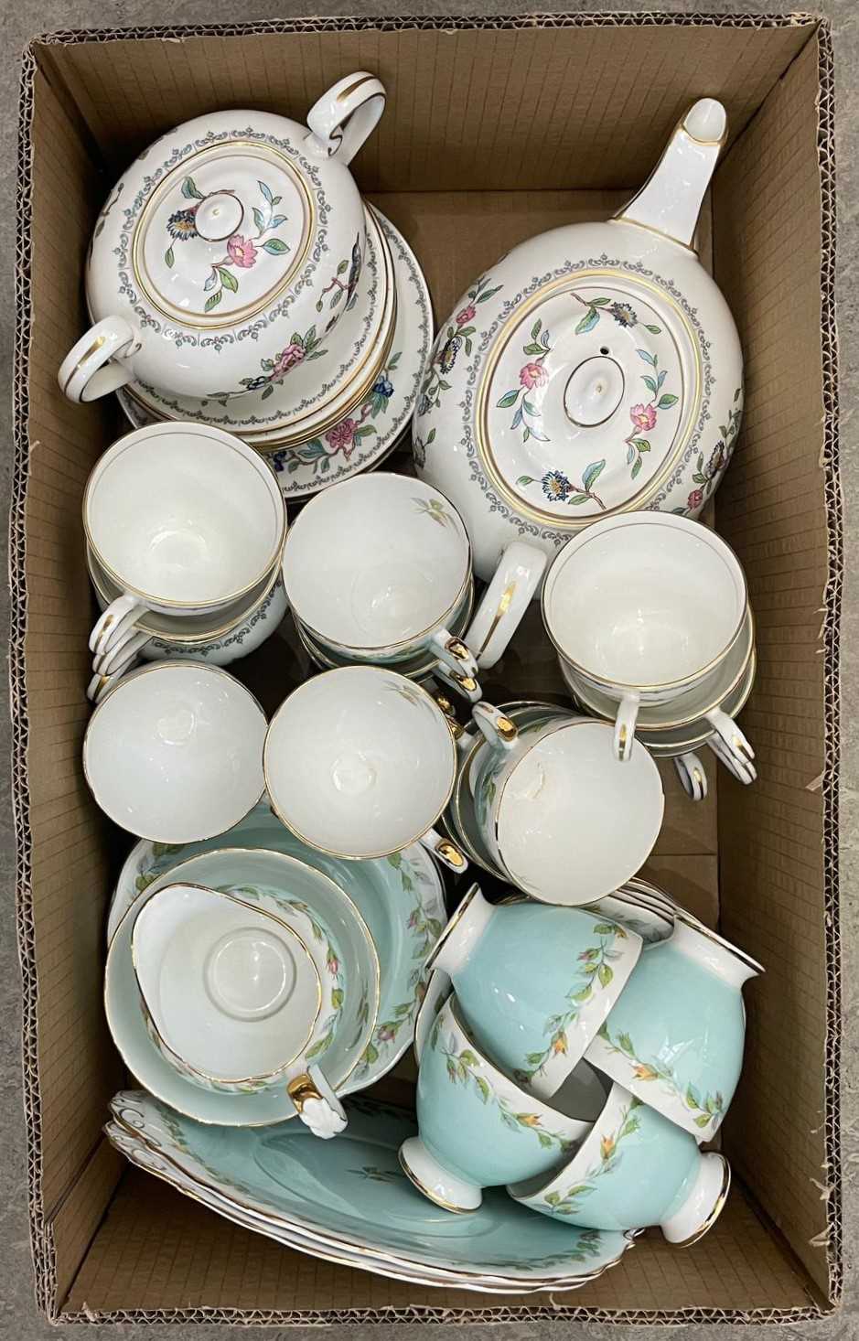 Lot 343 - A box of assorted tea ware, to include