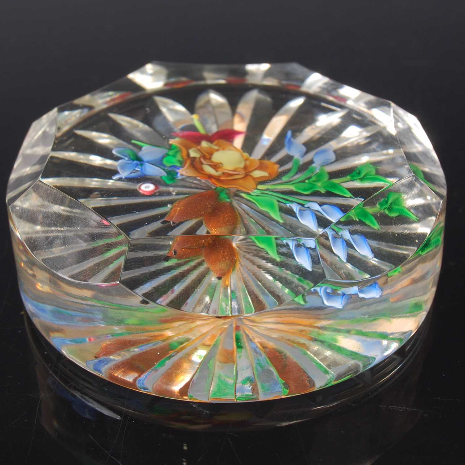 Lot 701 - A Scottish circular faceted paperweight,
