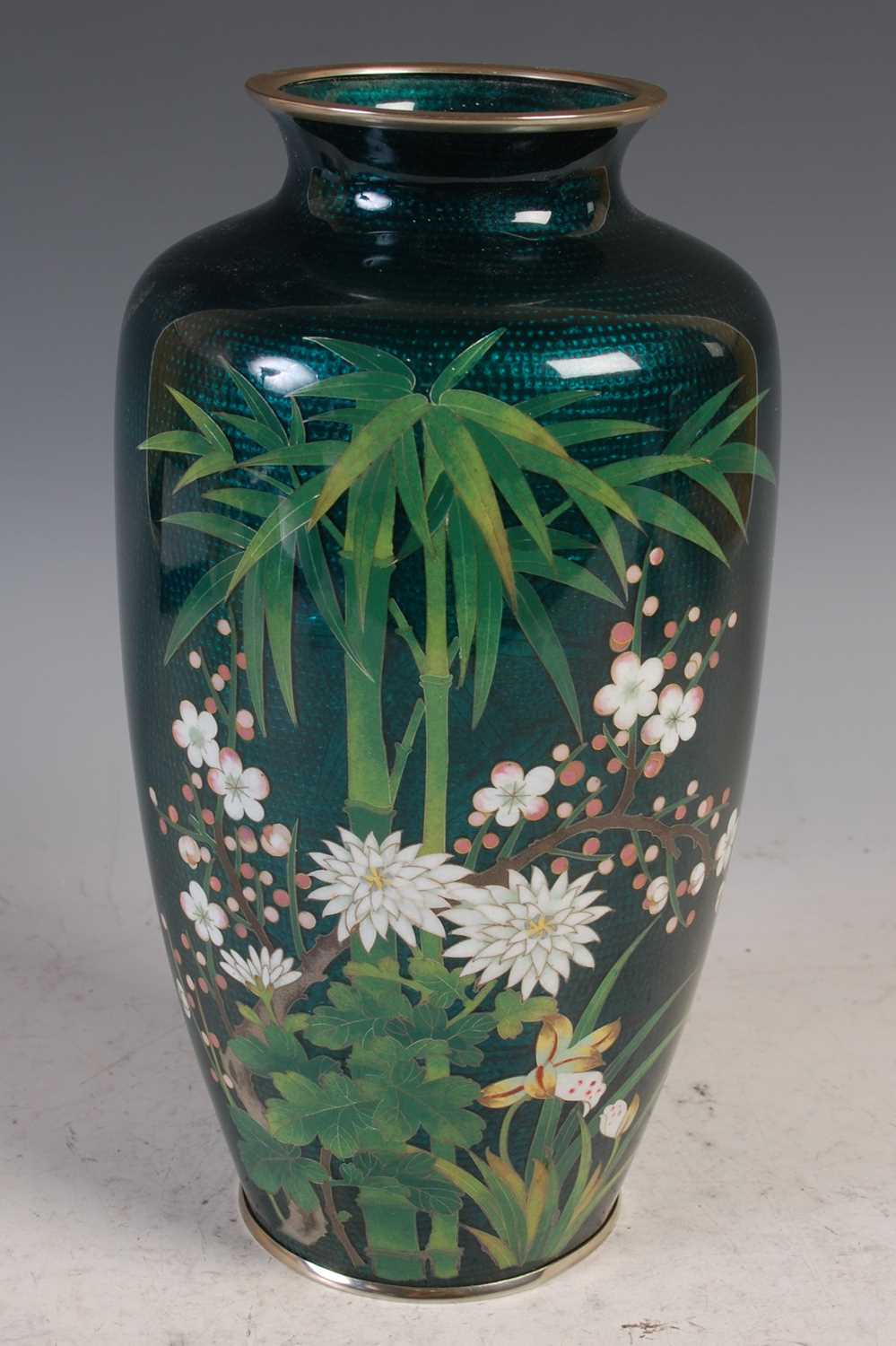 Lot 306 - A Japanese Sato Ginbari cloisonne green