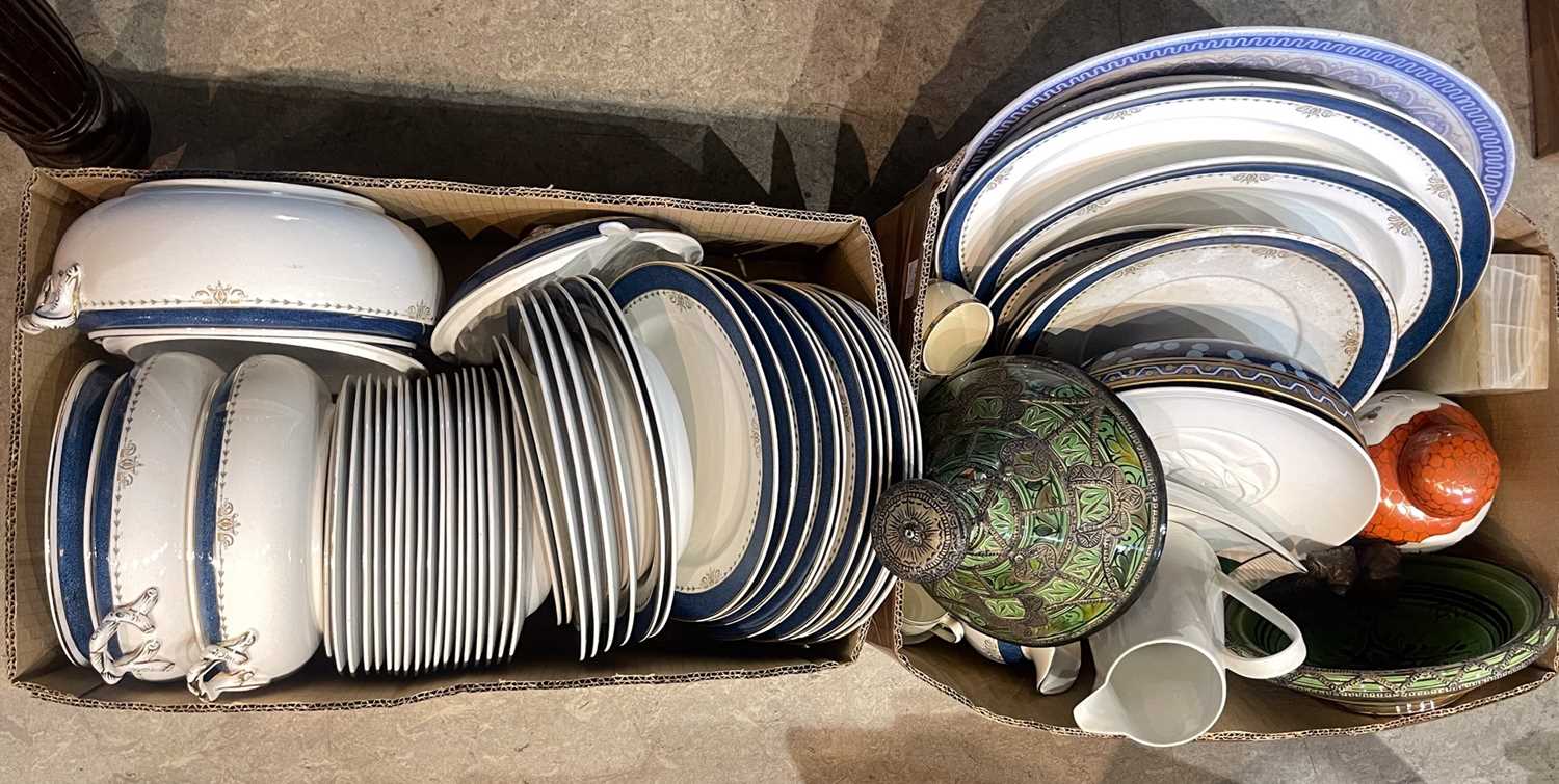 Lot 738 - Two boxes of assorted ceramics to include a