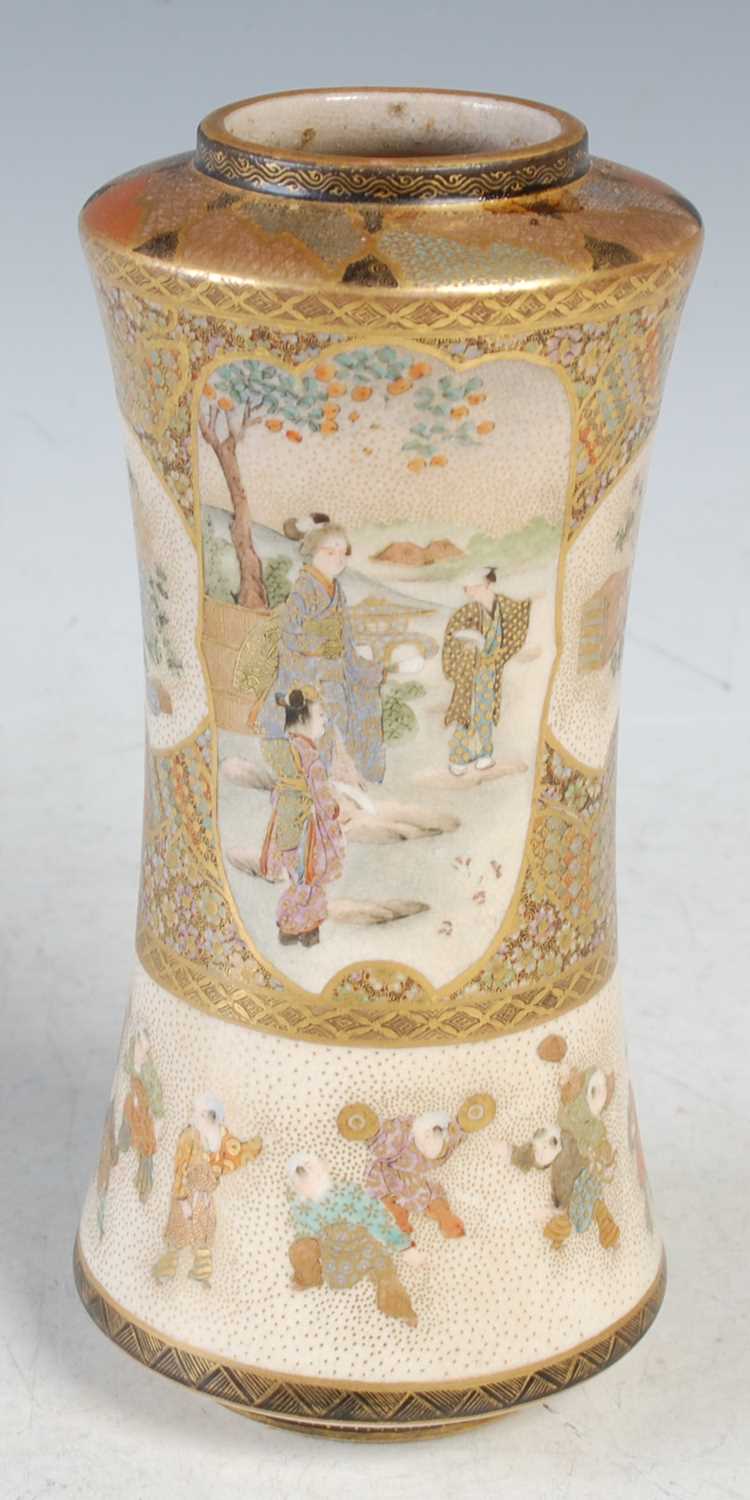Lot 291 - A Japanese Satsuma pottery vase, Meiji
