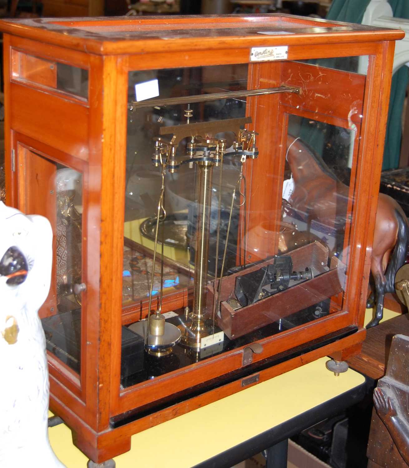 Lot 353 - A set of scientific scales in a fitted