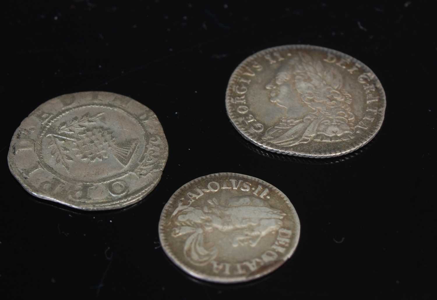 Lot 318 - A George II silver coin, 1758; together with