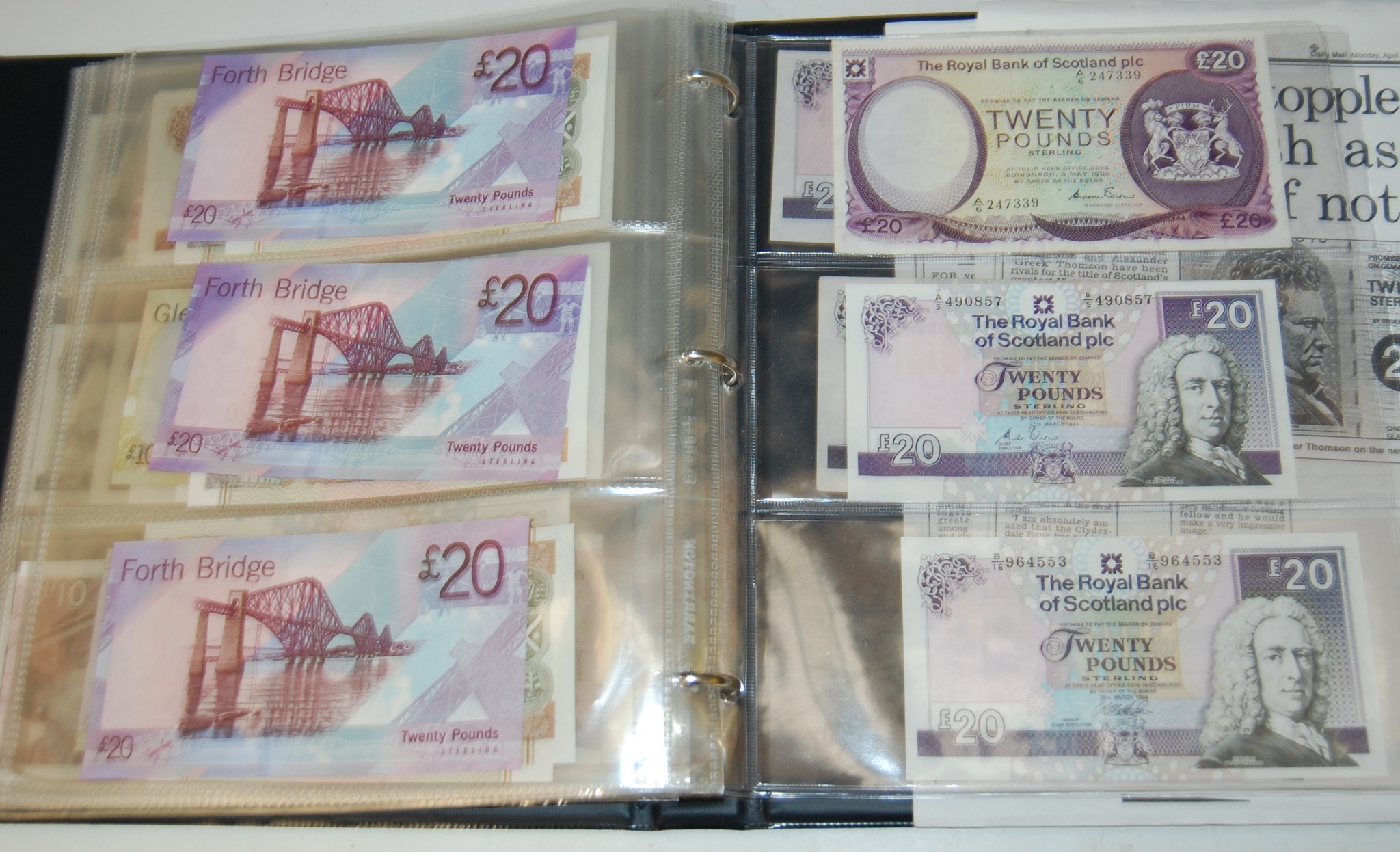 Lot 235 - Banknotes - Two folios of paper banknotes