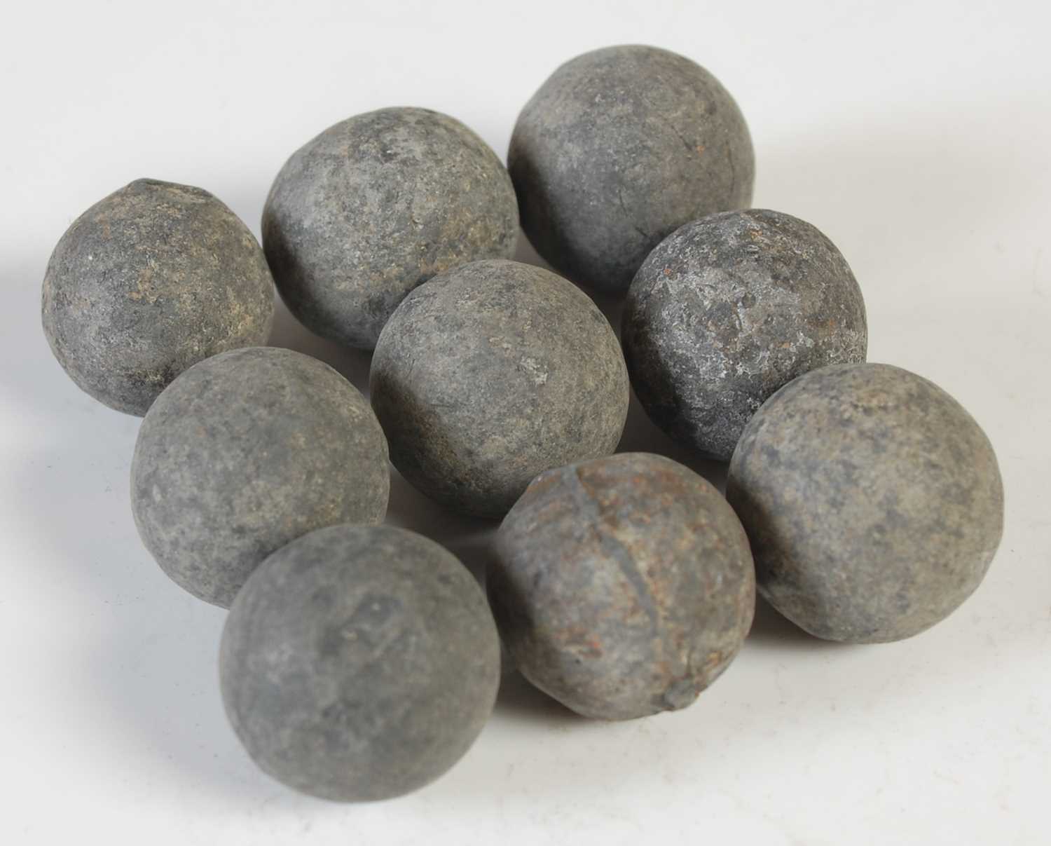 Lot 272 - A collection of nine assorted musket balls