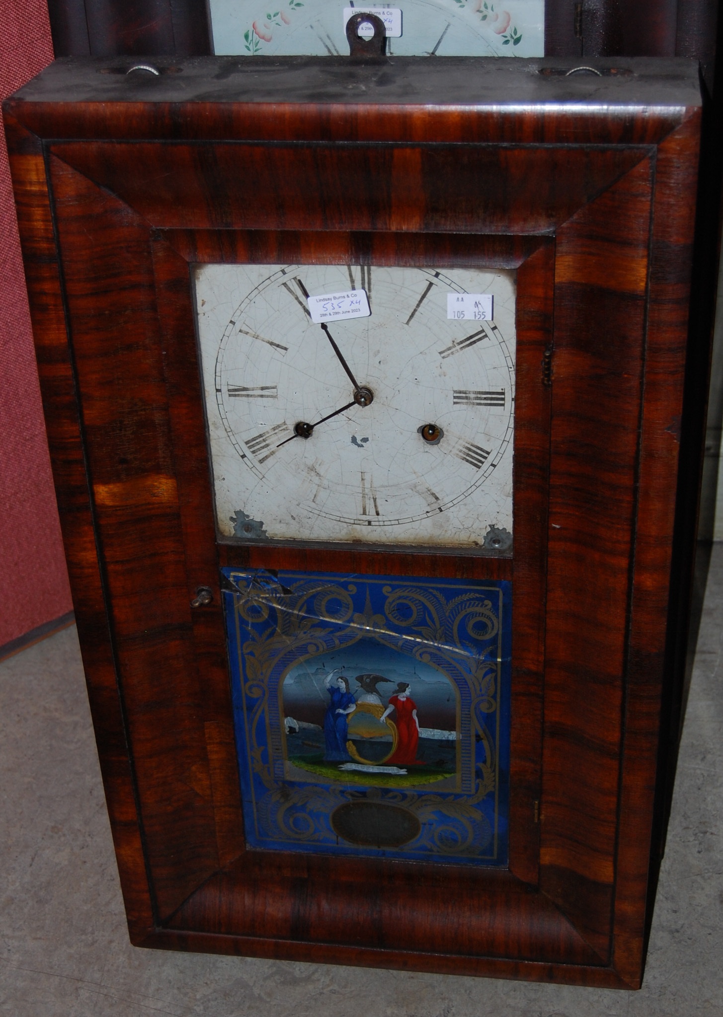 Lot 535 - A group of four rectangular wall clocks with