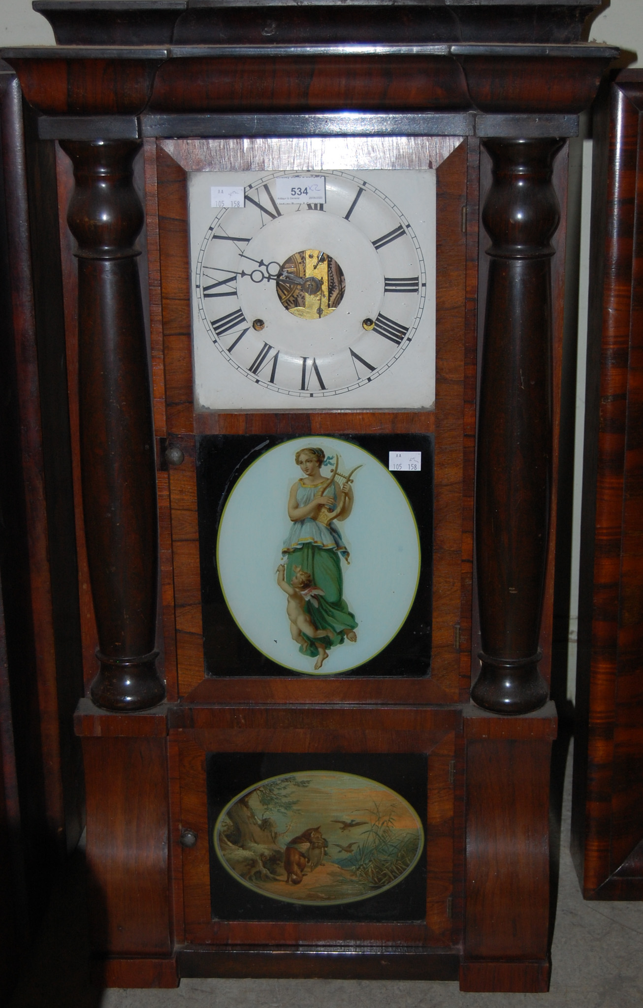 Lot 534 - Two rectangular wall clocks with glazed