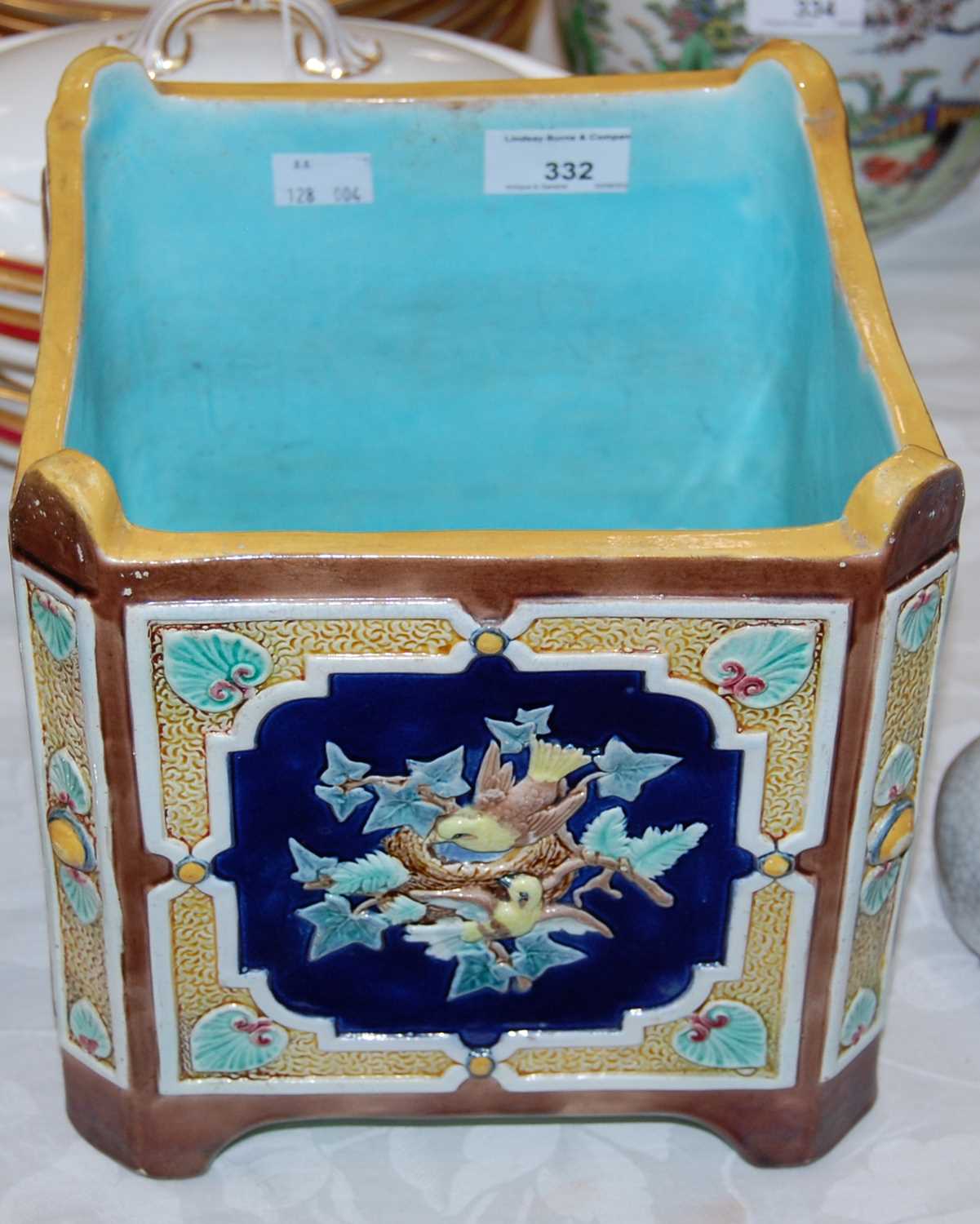 Lot 332 - A Joseph Holdcroft Majolica jardiniere with