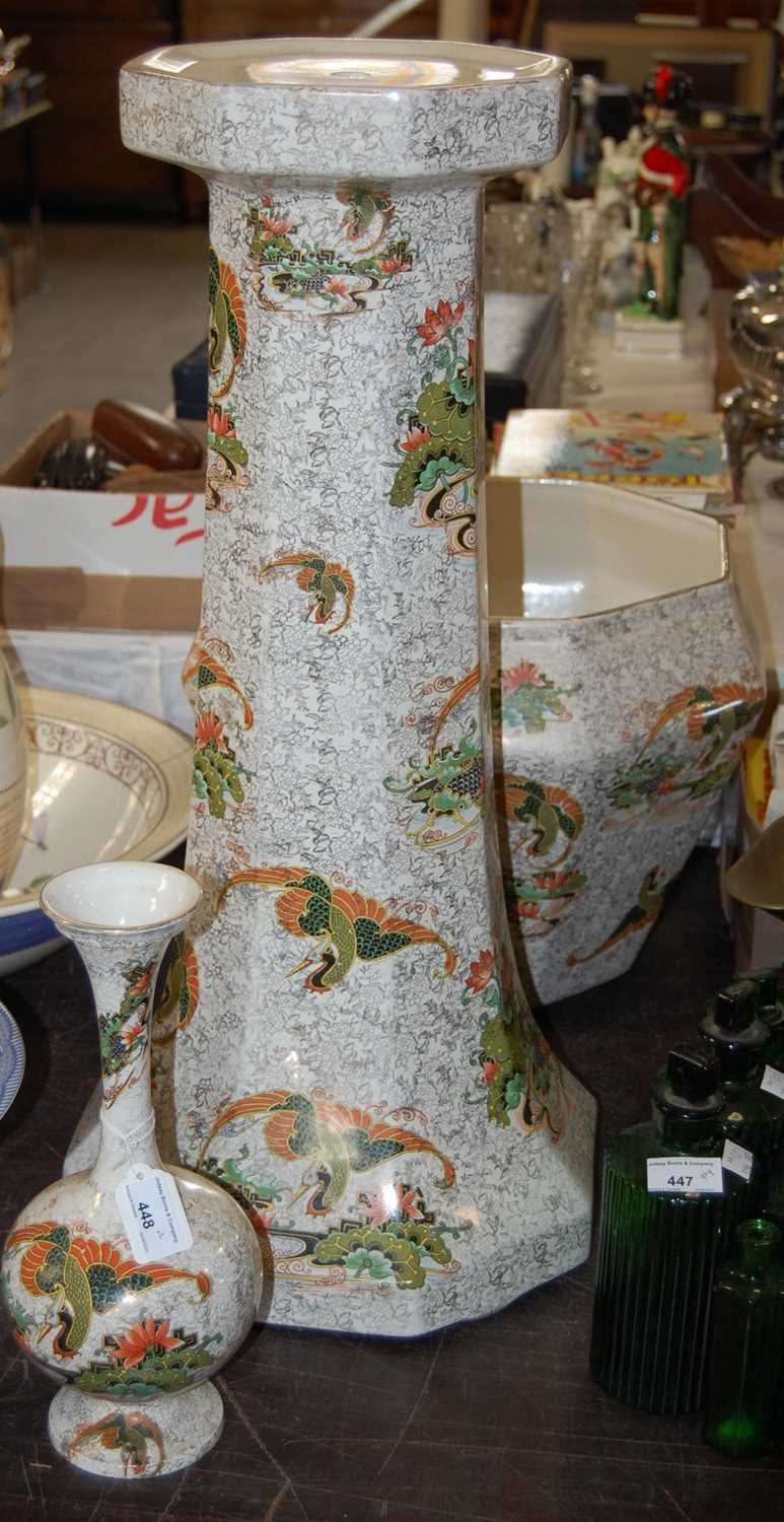 Lot 448 - A Phoenix ware jardiniere on stand, together