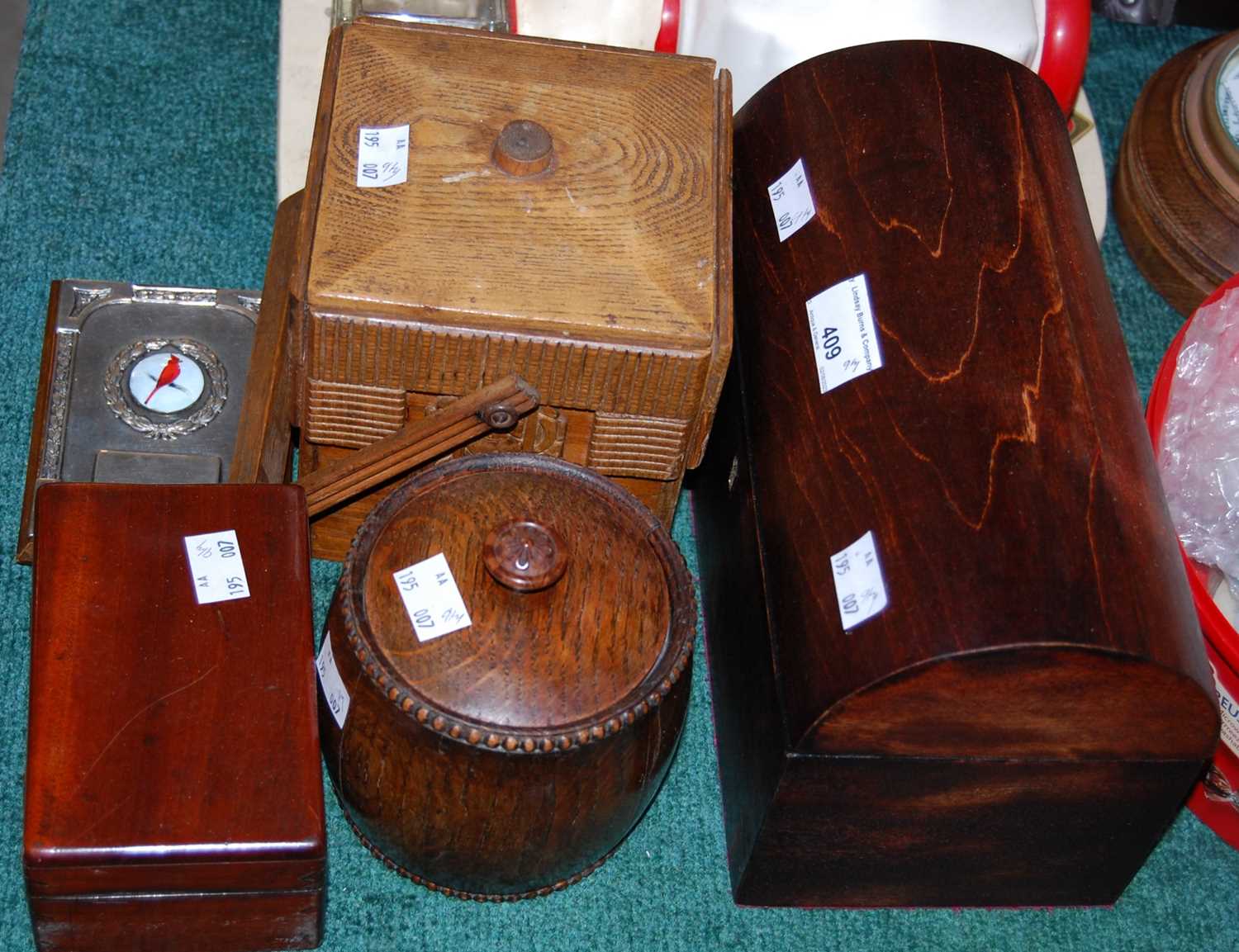 Lot 409 - A group of treen ware comprising a dark wood