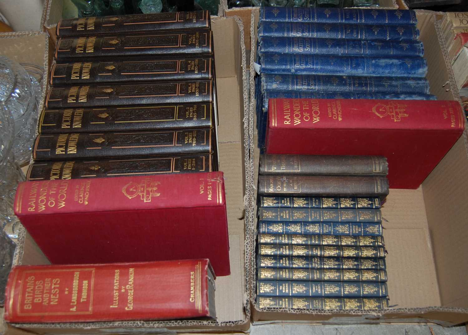 Lot 482 - Two boxes - assorted books to include seven