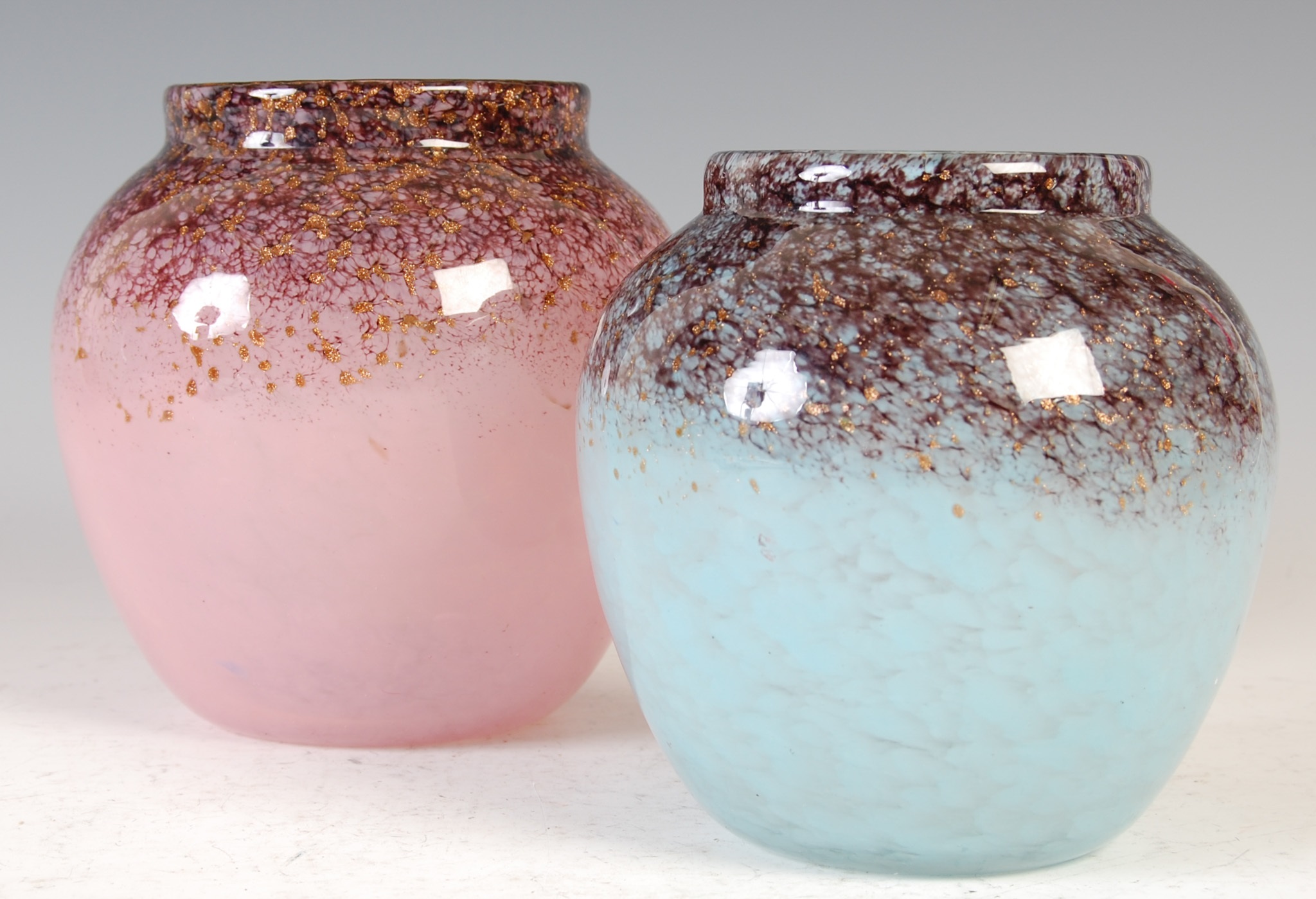 Lot 581 - Two Monart vases, both shape A,