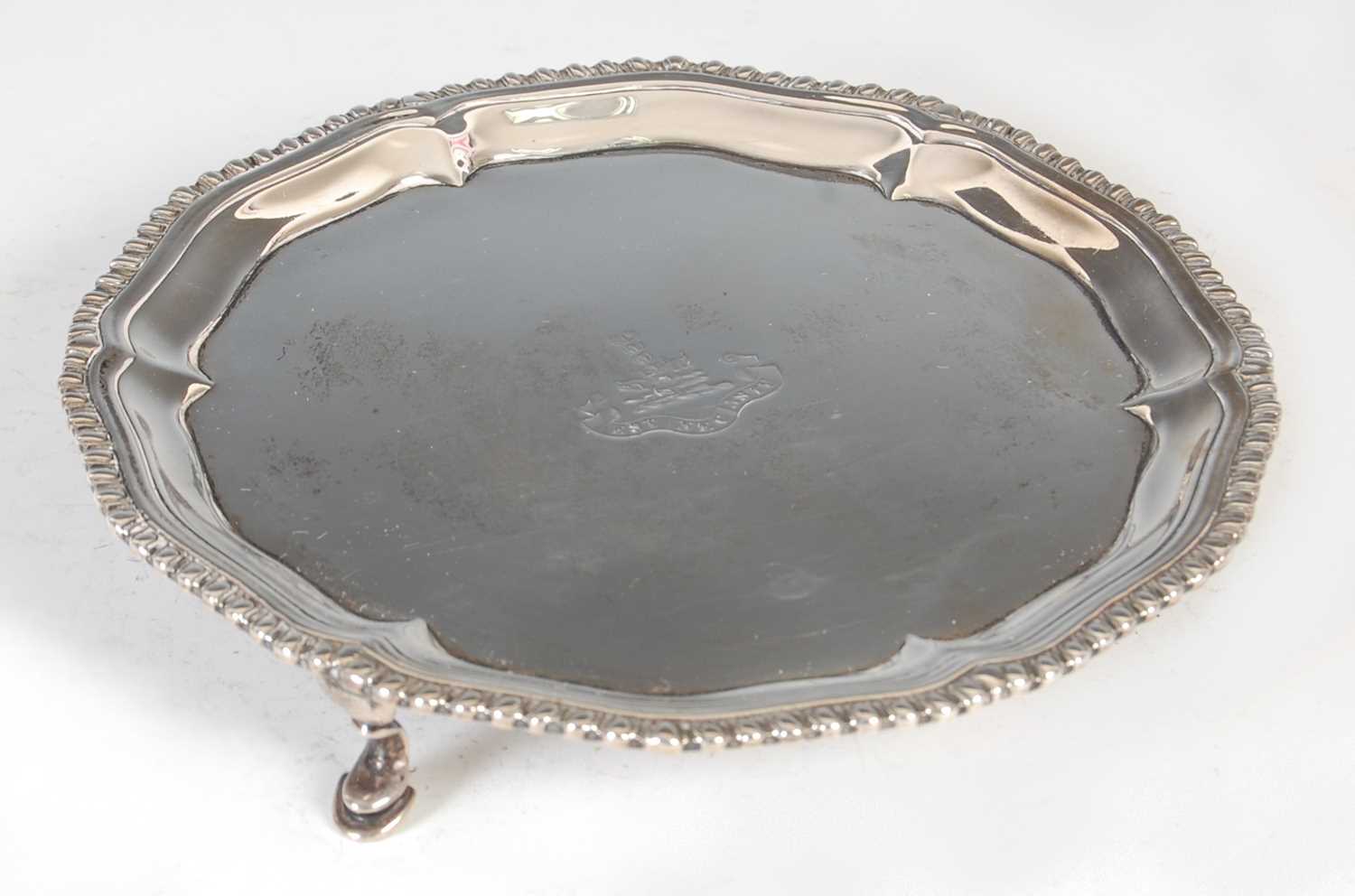 Lot 415 - A George II silver salver, London, 1759,