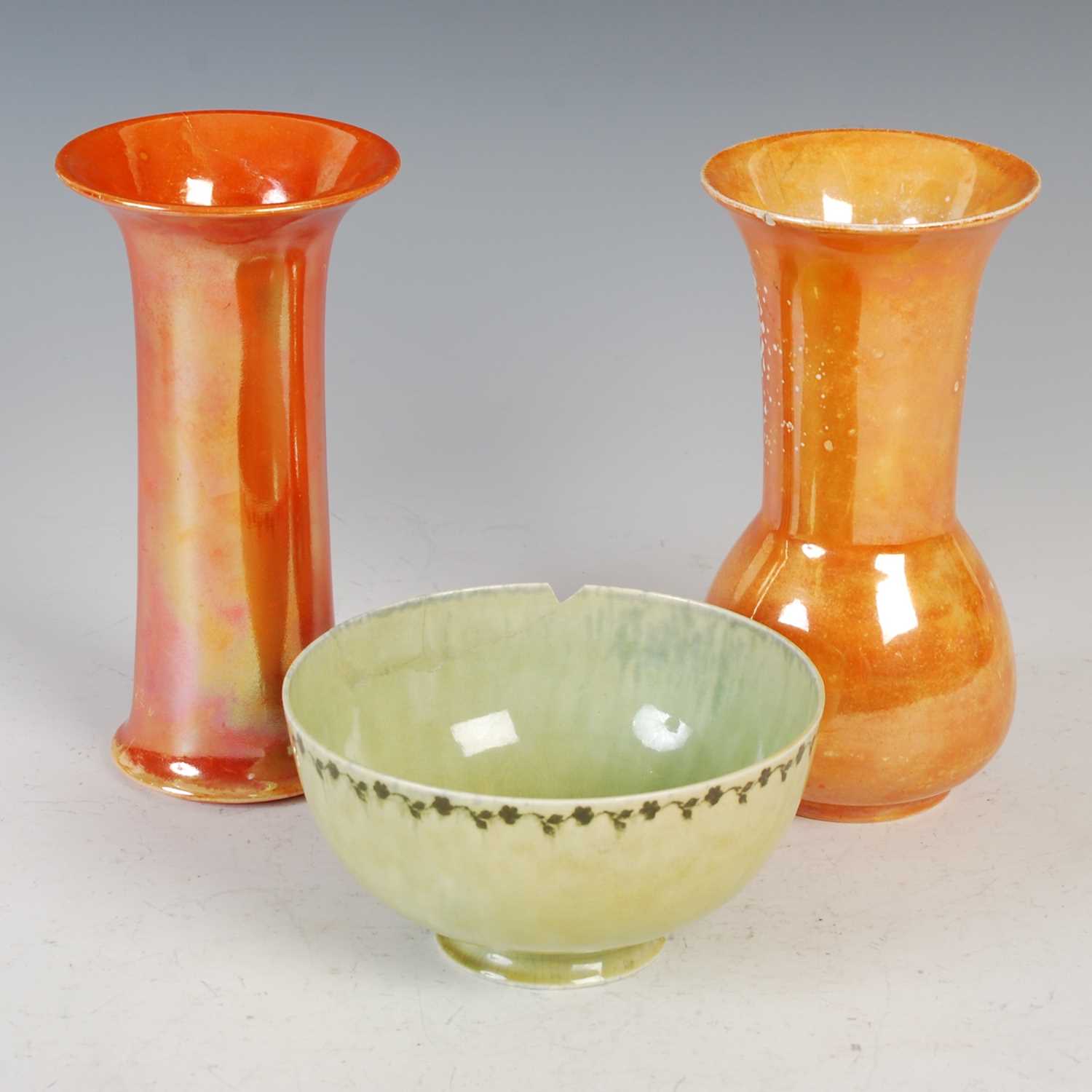 Lot 610 - A group of Ruskin pottery,
