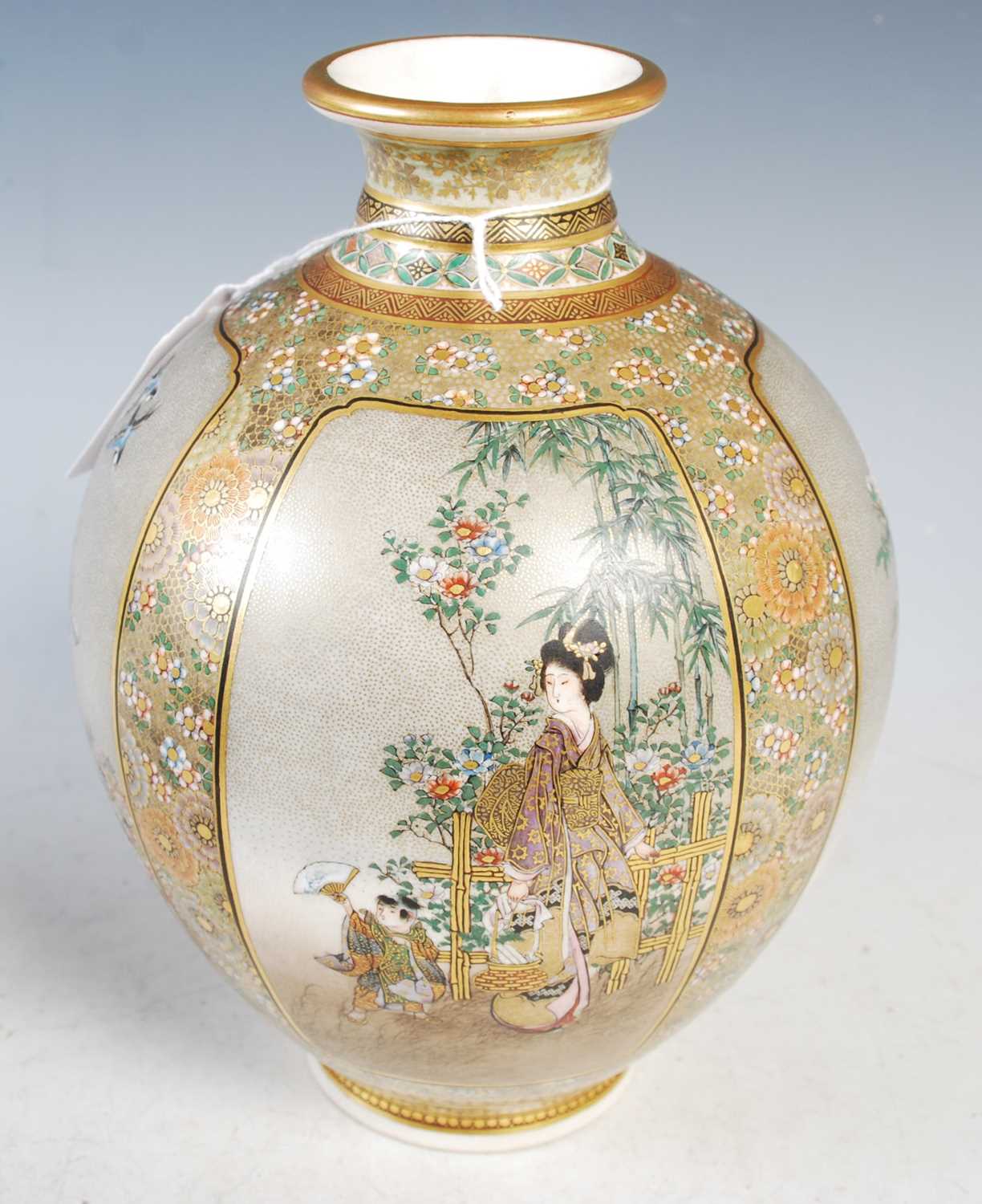 Lot 194 - A Japanese Satsuma pottery vase, Meiji