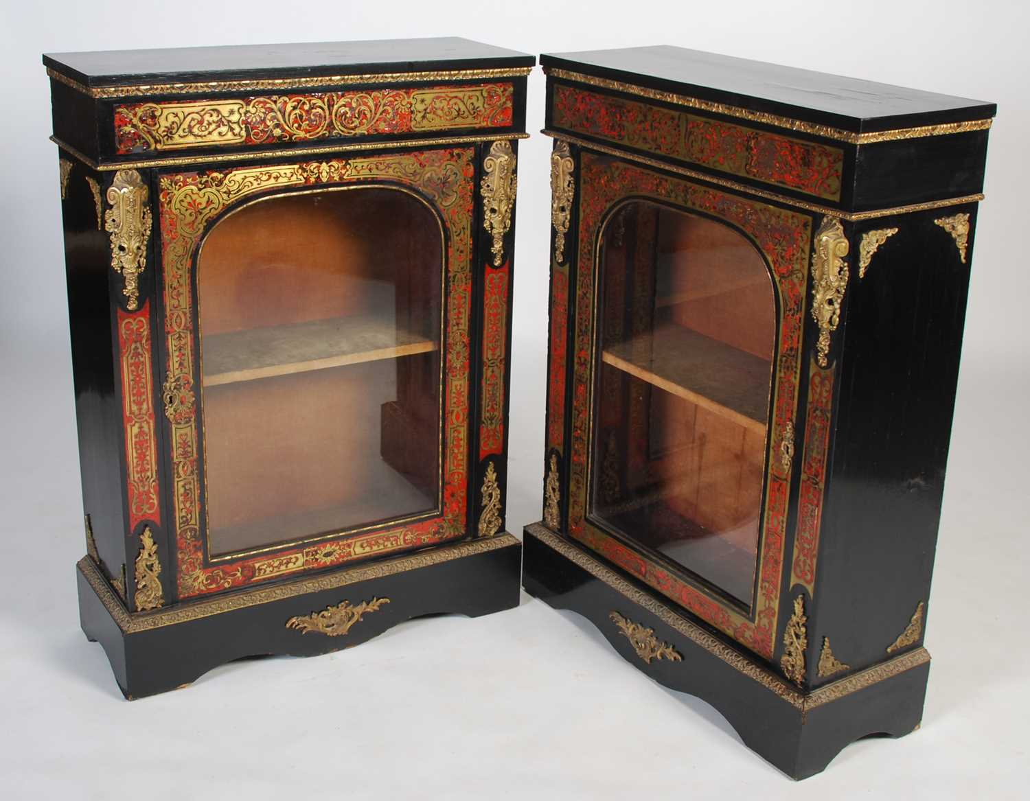 Lot 49 - A pair of 19th century ebonised Boulle pier