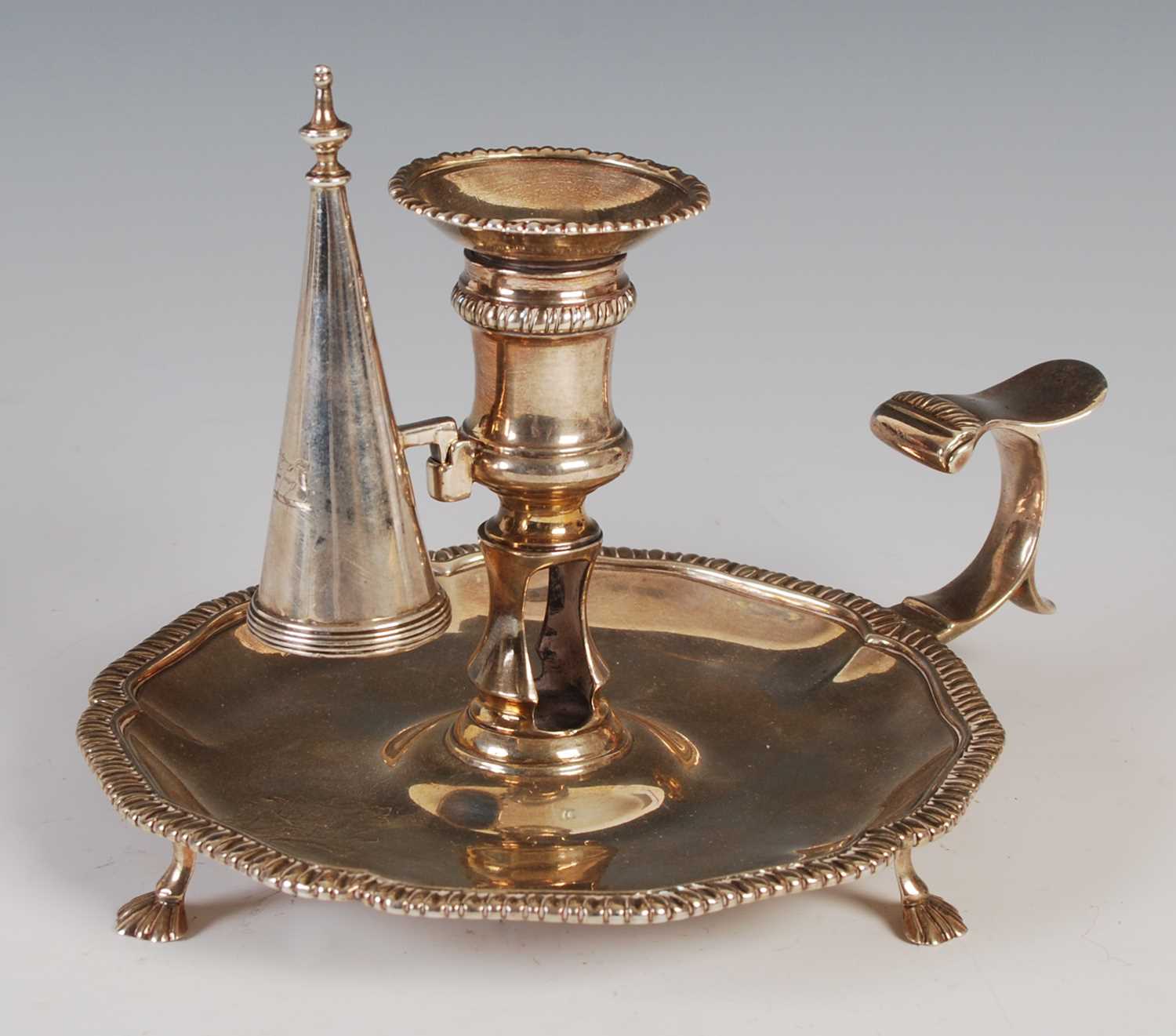 Lot 429 - A George III silver chamber candlestick,