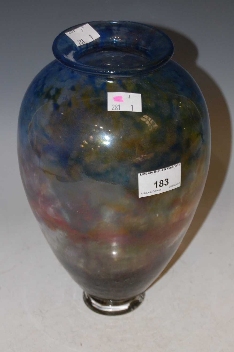 Lot 183 - Adam Aaronson, art glass vase, signed and