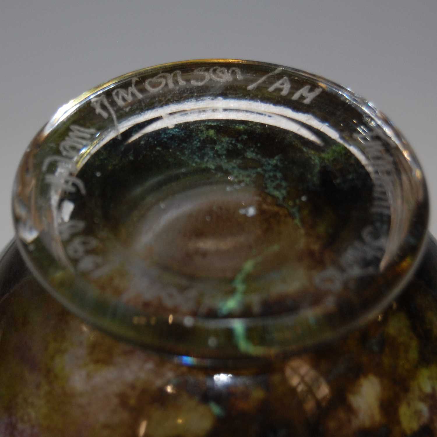 Lot 183 - Adam Aaronson, art glass vase, signed and