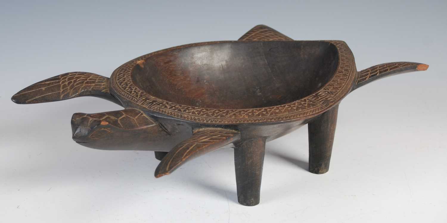 Lot 150 - A Fijian carved wood kava bowl formed as a