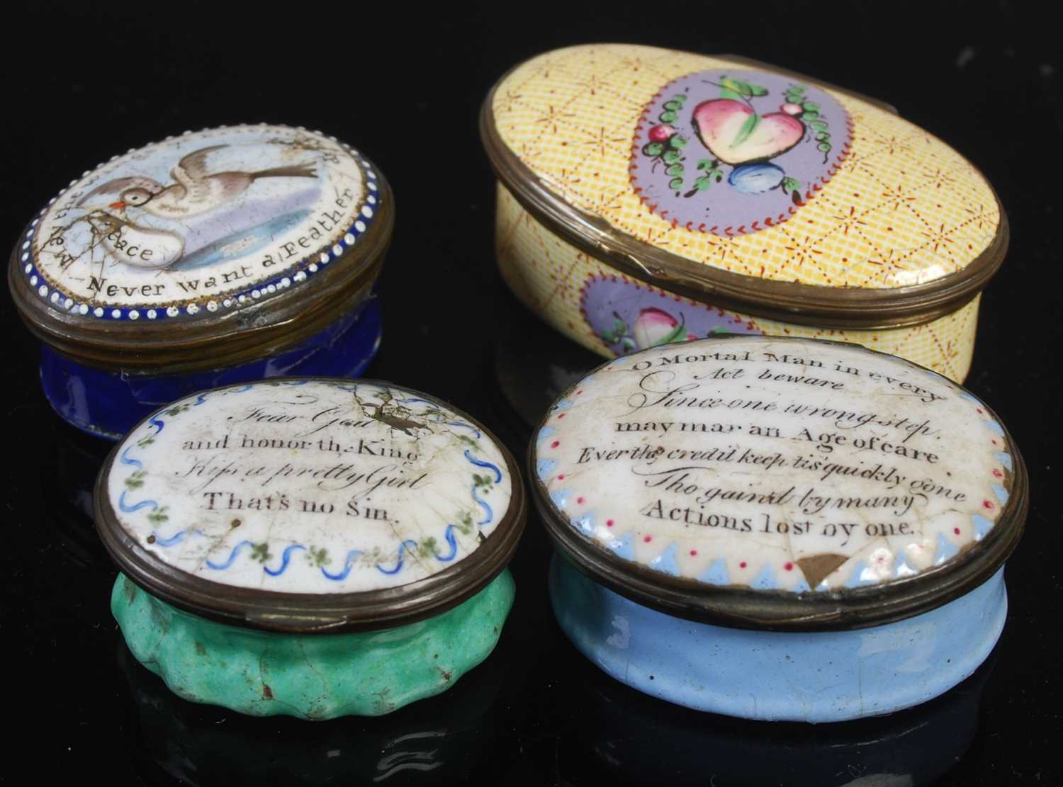 Lot 327 - Three assorted 18th century English enamel