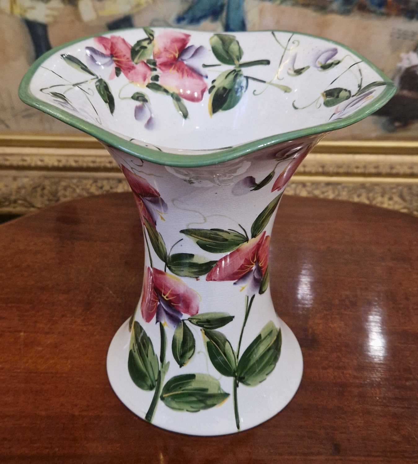 Lot 282 - A Wemyss pottery Lady Eva vase decorated