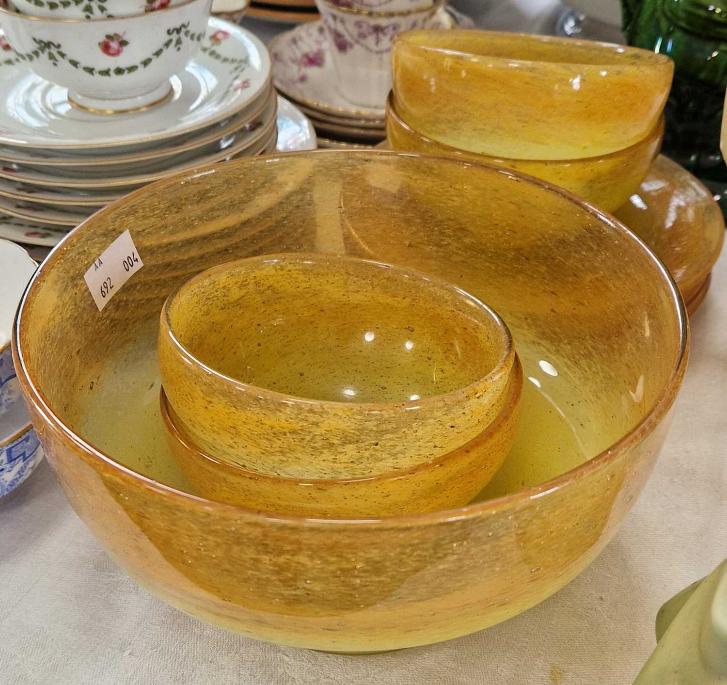 Lot 361 - A Vasart fruitset, comprising four bowls,